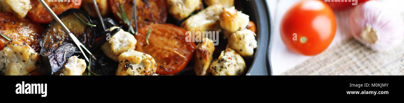 Long horizontal background of vegetables grilled Stock Photo - Alamy