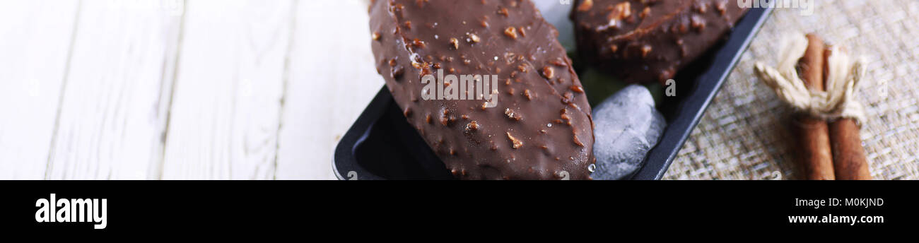 horizontal background of chocolate ice cream Stock Photo - Alamy