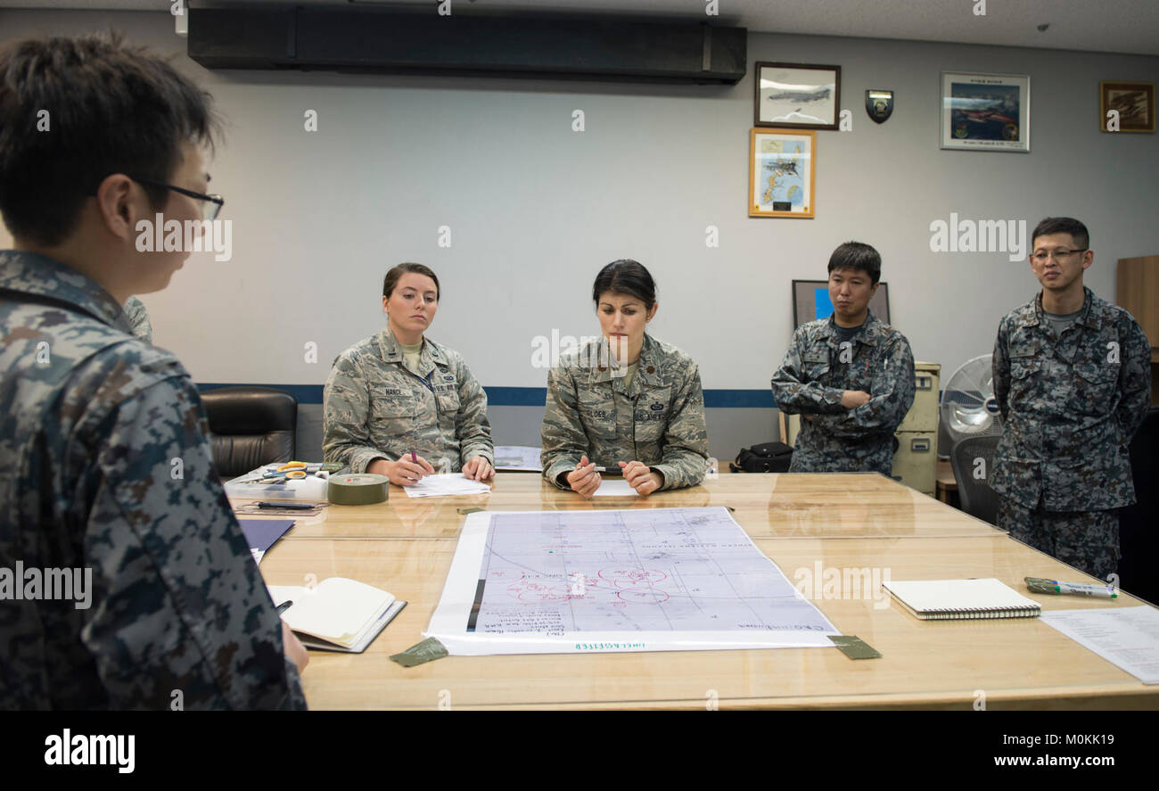 Japan Air Self Defense Force officers and their United States Air Force ...