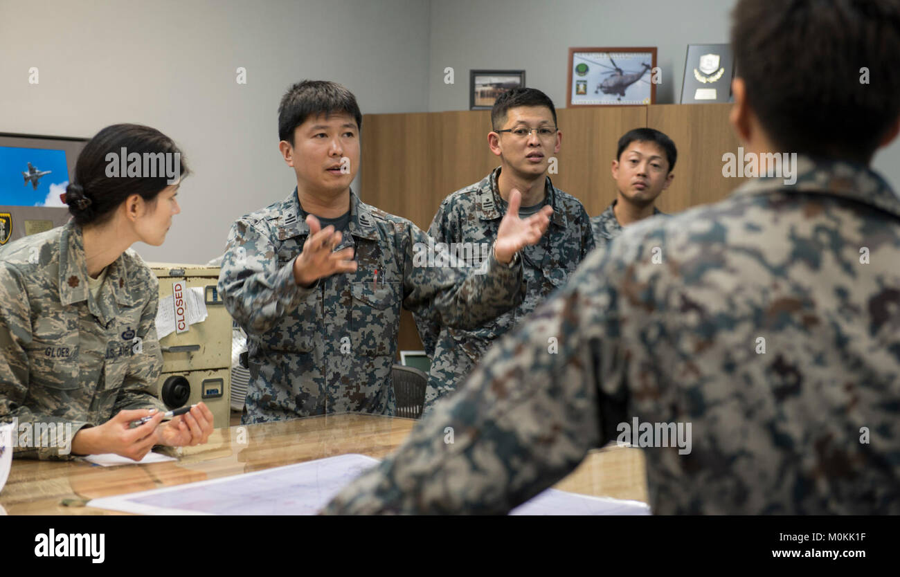 Japan Air Self Defense Force officers and their United States Air Force ...