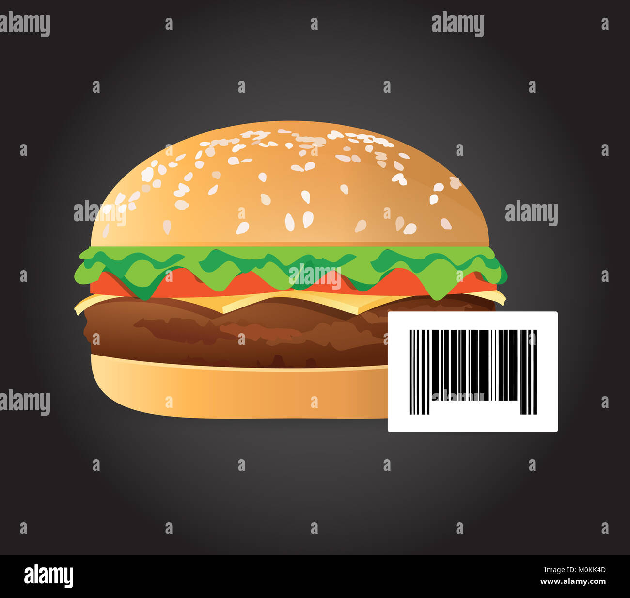 burger and fries barcode concept illustration design isolated over ...