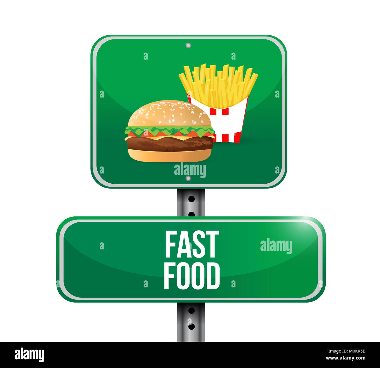 fast food street sign concept illustration design isolated over white ...