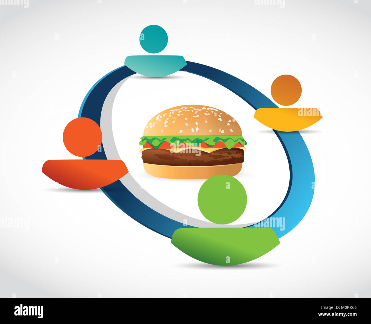 burger network concept illustration design isolated over white Stock ...