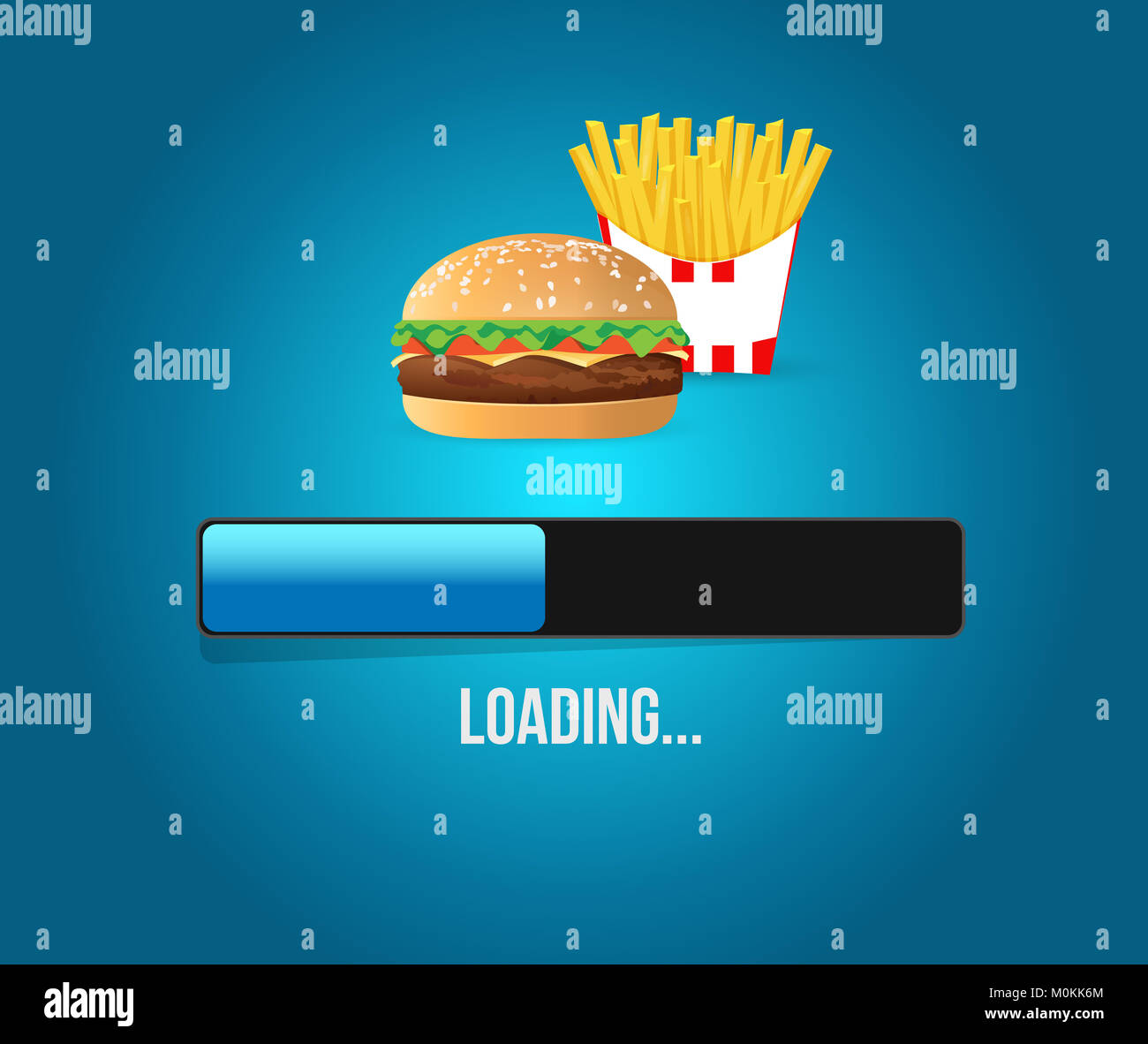 loading burger and fires concept illustration design isolated over ...