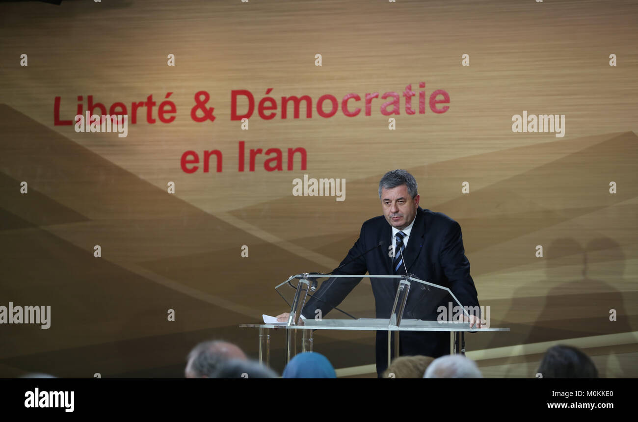 Auvers Sur Oise, France. 21st Jan, 2018. Dominique Bailly, Mayor of ...