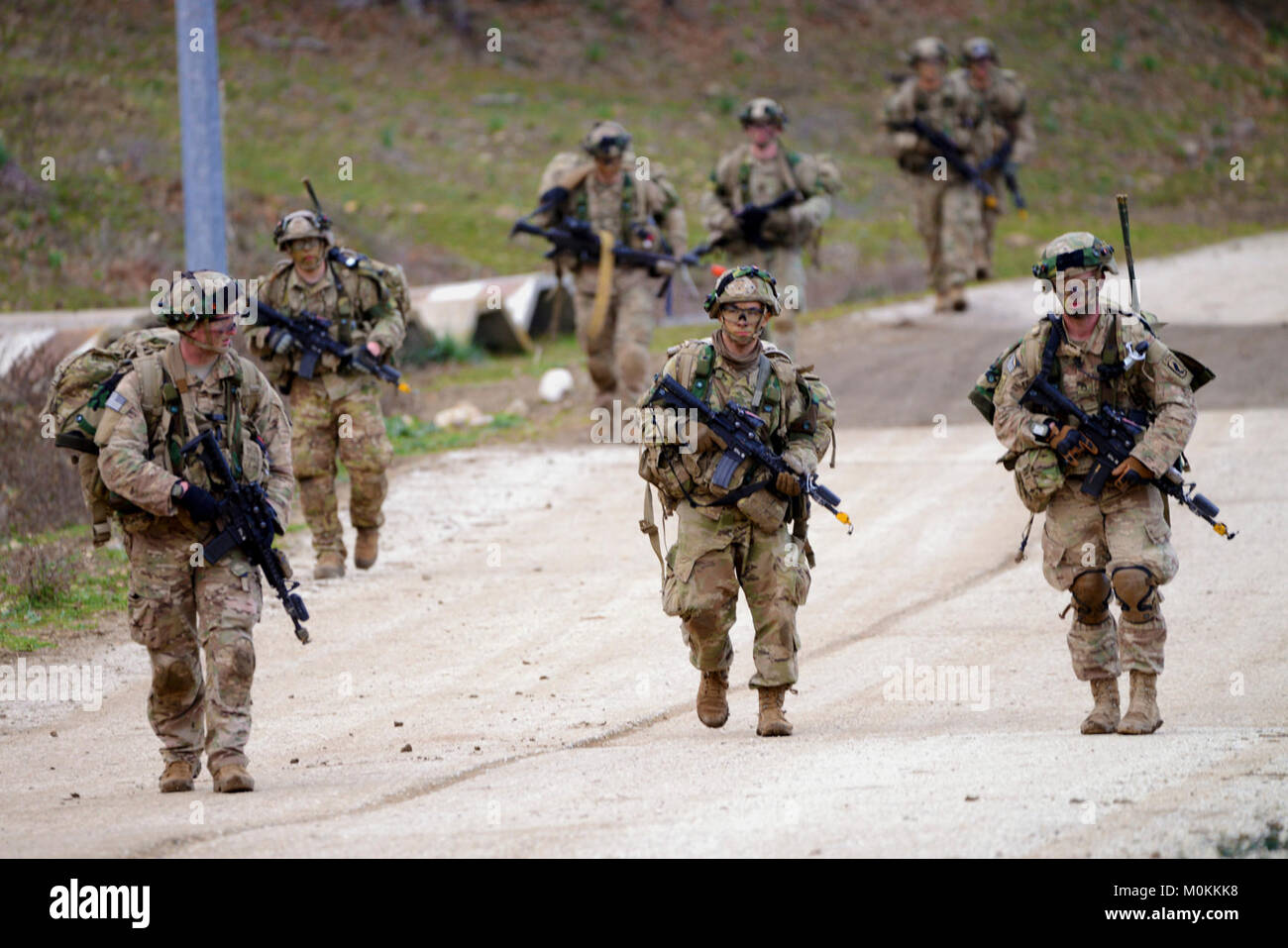 U.S. Army paratroopers assigned to the U.S. Army Dog Company, 1st ...