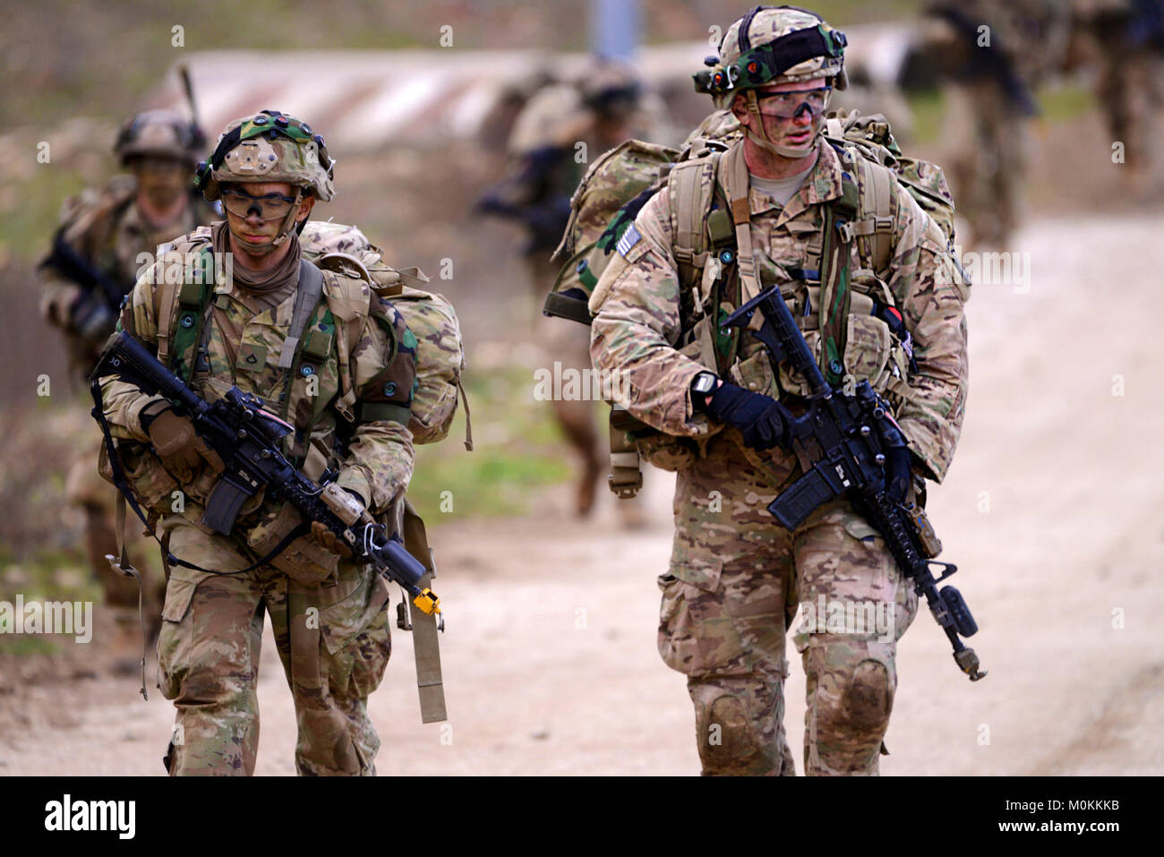 U.S. Army paratroopers assigned to the U.S. Army Dog Company, 1st ...