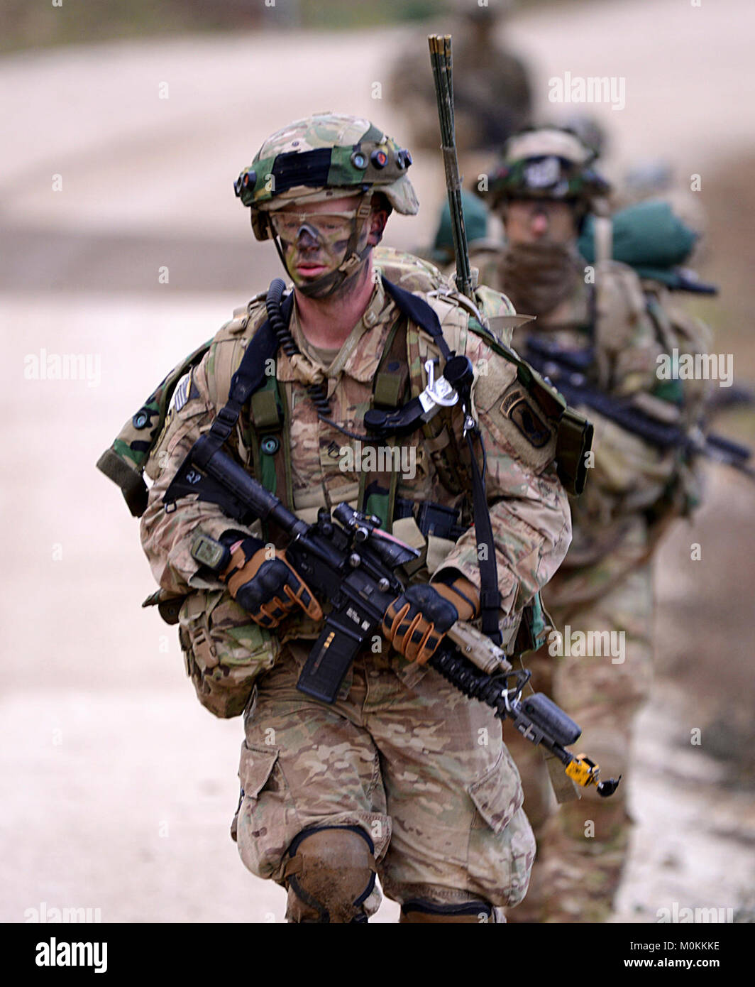 U.S. Army paratroopers assigned to the U.S. Army Dog Company, 1st ...