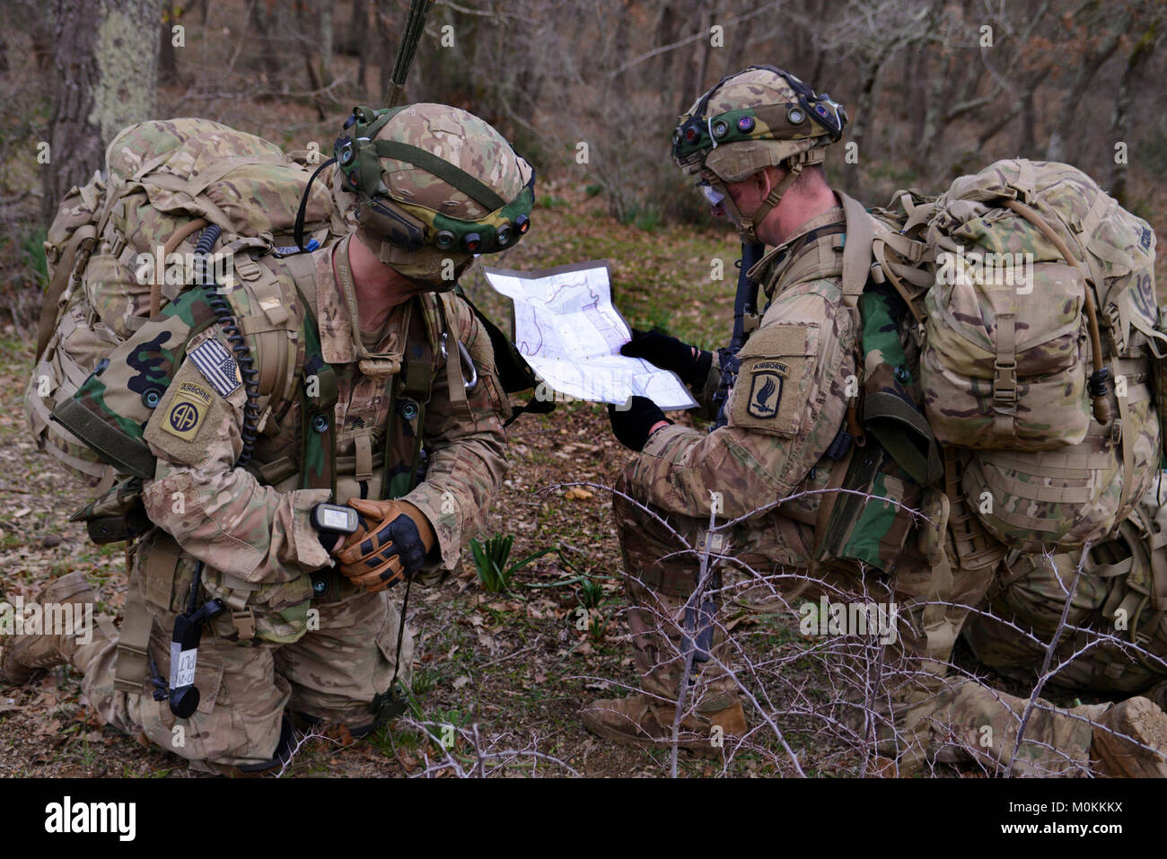 U.S. Army paratroopers assigned to the U.S. Army Dog Company, 1st ...