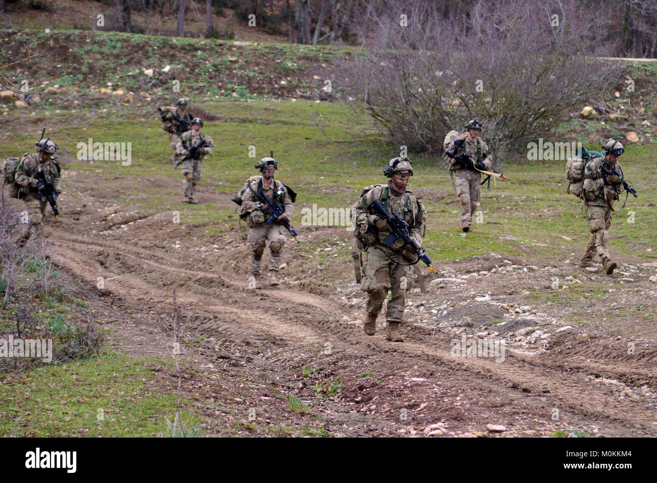 U.S. Army paratroopers assigned to the U.S. Army Dog Company, 1st ...