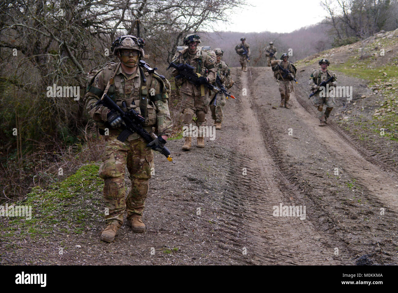 U.S. Army paratroopers assigned to the U.S. Army Dog Company, 1st ...