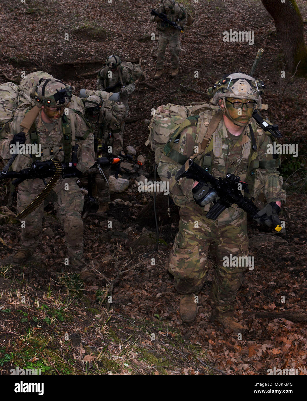 U.S. Army paratroopers assigned to the U.S. Army Dog Company, 1st ...