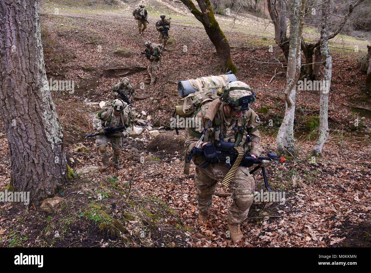 U.S. Army paratroopers assigned to the U.S. Army Dog Company, 1st ...