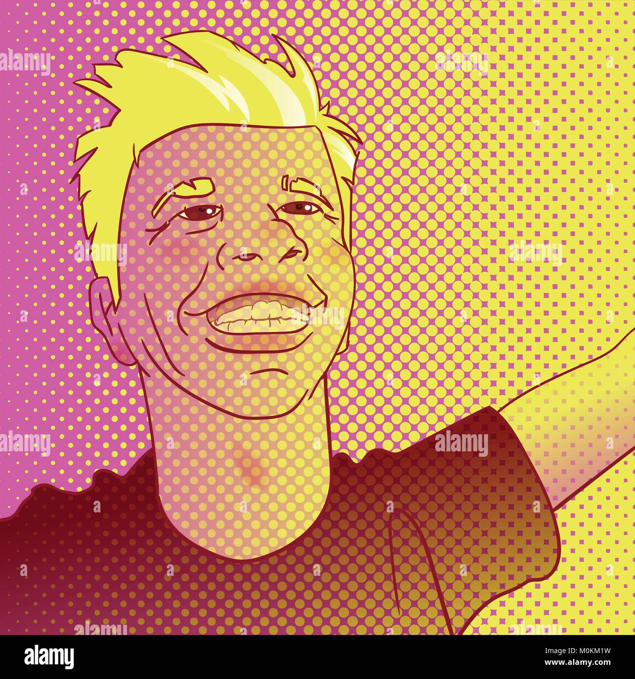 Ecstatic man portrait Stock Vector Images - Alamy