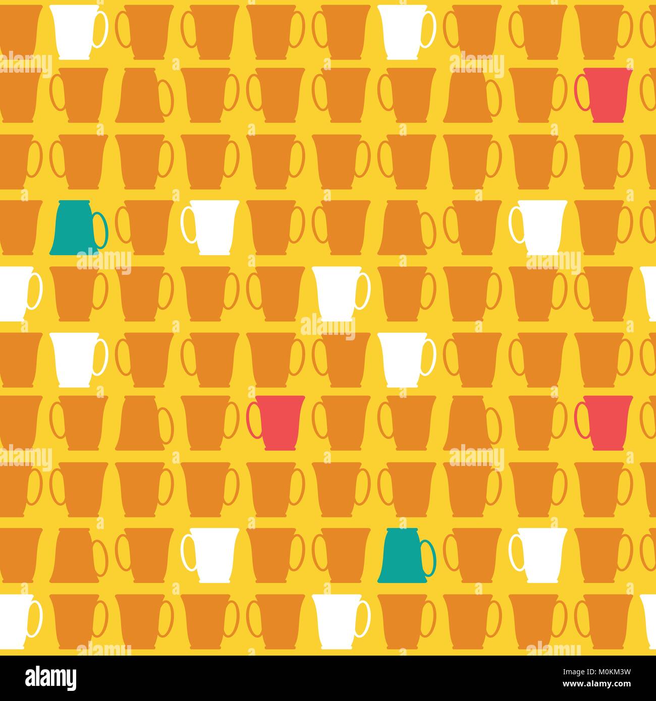 A , seamless, repeat pattern of coffee cups in the Scandinavian style ...