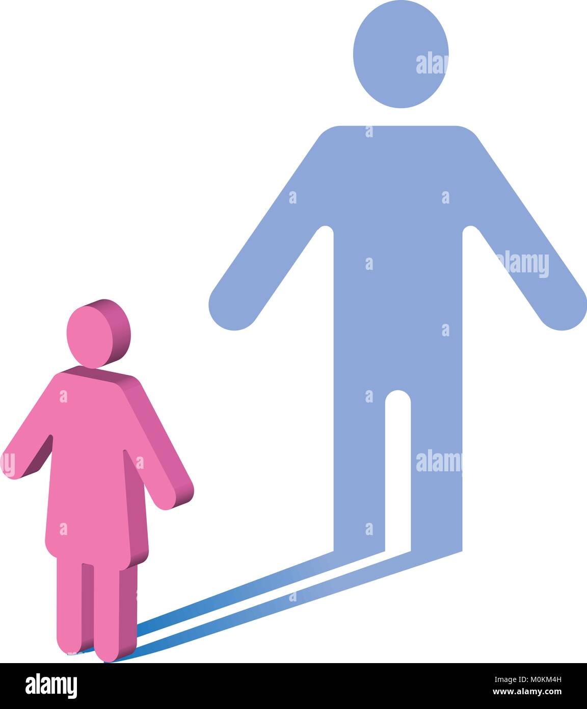 Gender identity. The symbol of a woman, casting a shadow of a man Stock ...