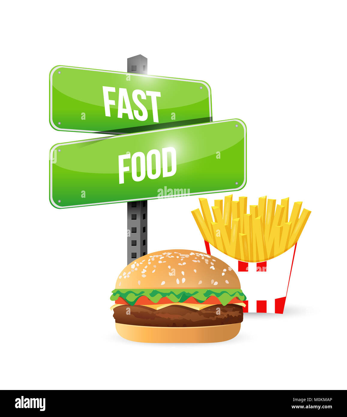 fast food sign concept illustration design isolated over white Stock ...