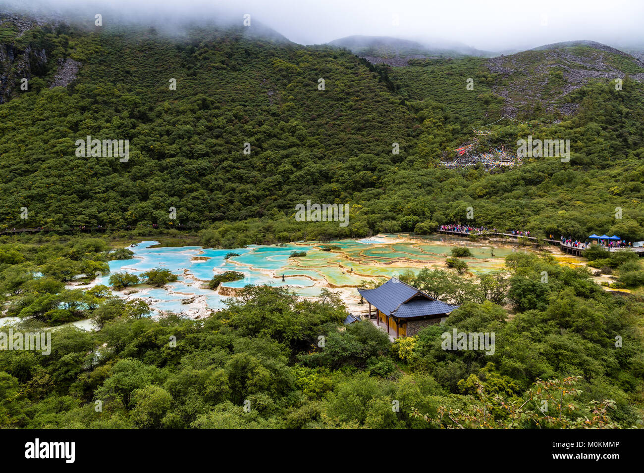 Huanglong National Park, Sichuan, China, famous for its colorful pools ...