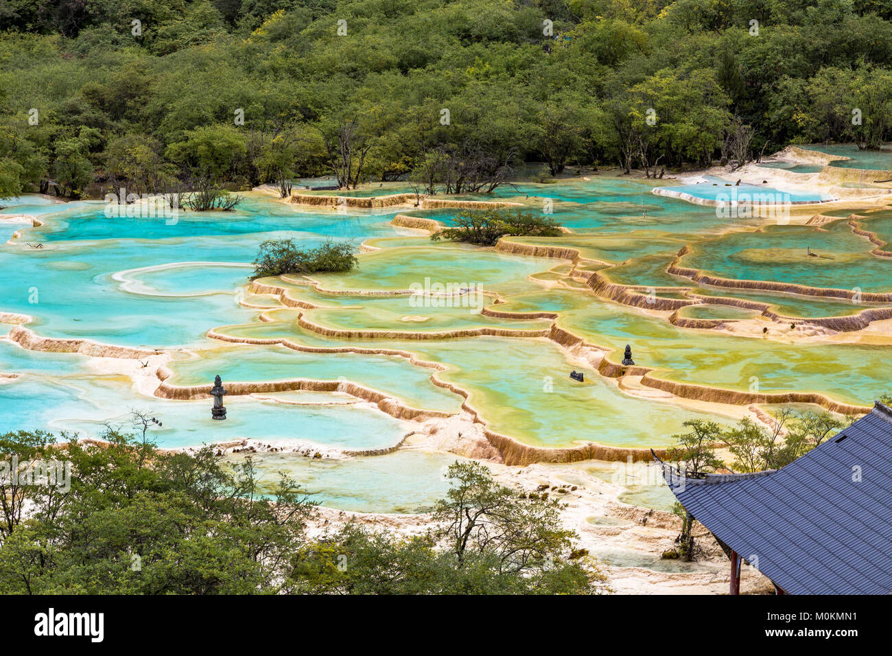 Huanglong National Park, Sichuan, China, famous for its colorful pools ...