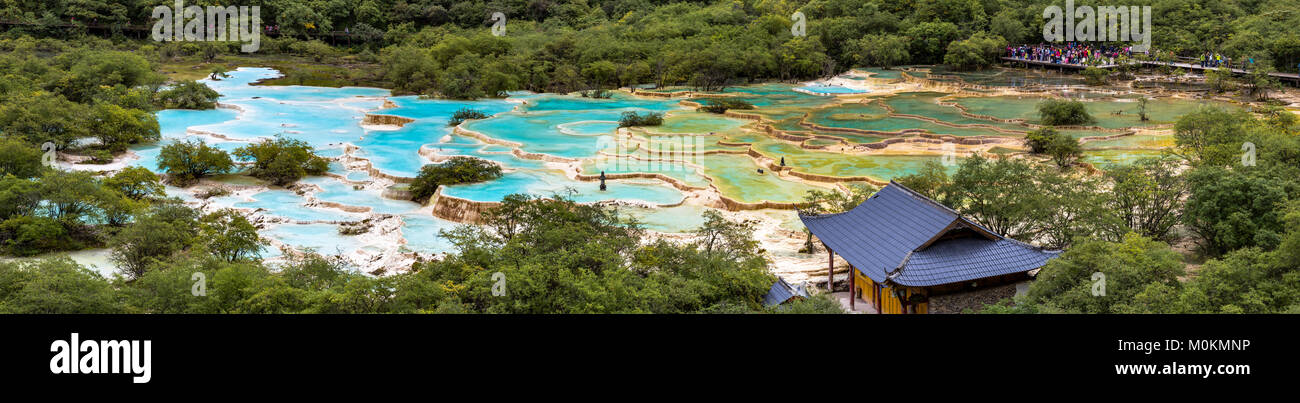 Huanglong National Park, Sichuan, China, famous for its colorful pools ...