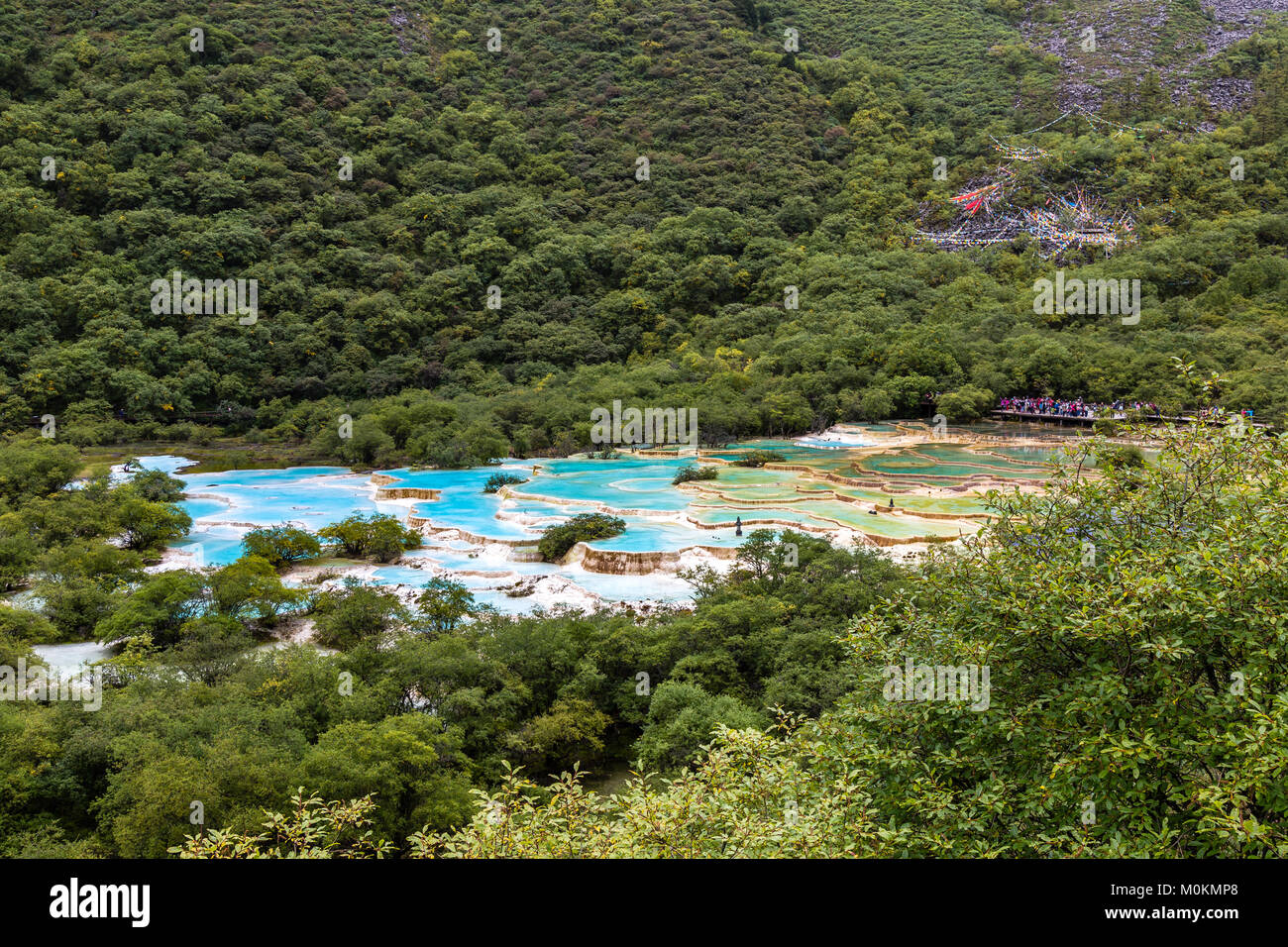 Huanglong National Park, Sichuan, China, famous for its colorful pools ...