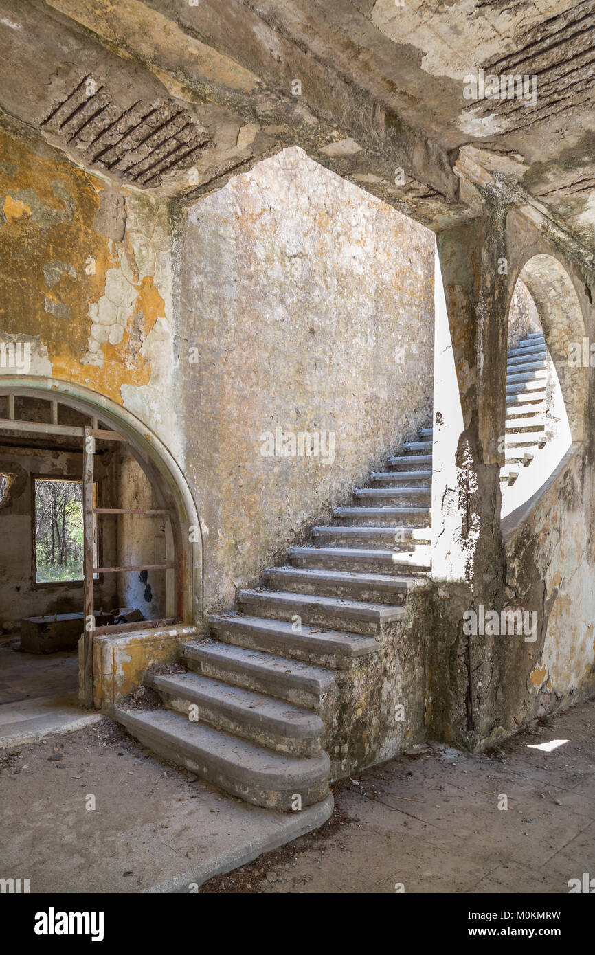 Dilapidated Hospital, Lost Place, Eleousa, Rhodes Stock Photo - Alamy