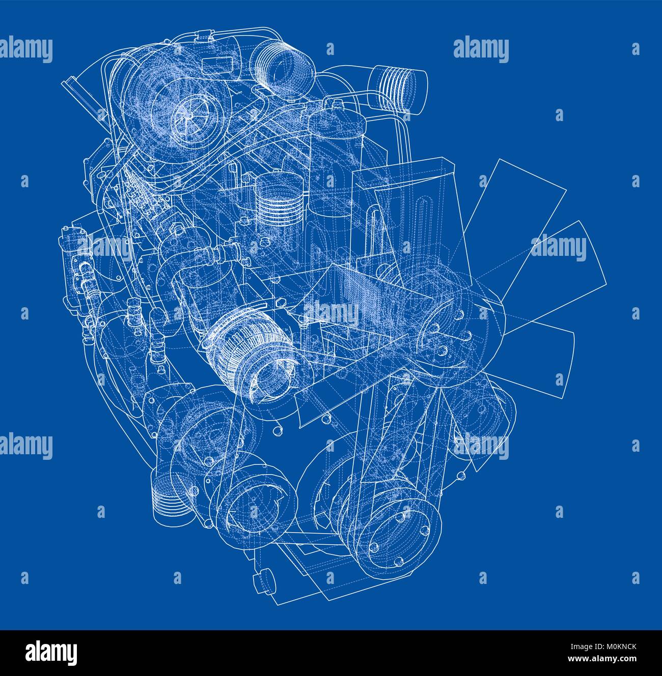 Car engine. Vector rendering of 3d Stock Vector Image & Art - Alamy