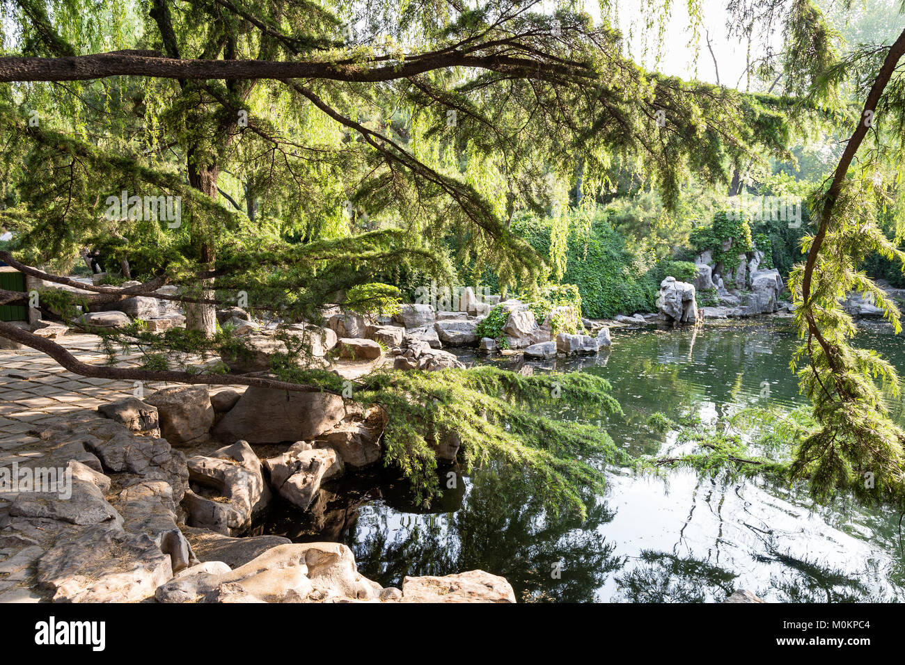 The park of Baotu Quan, also called the Best Spring in the World in the ...