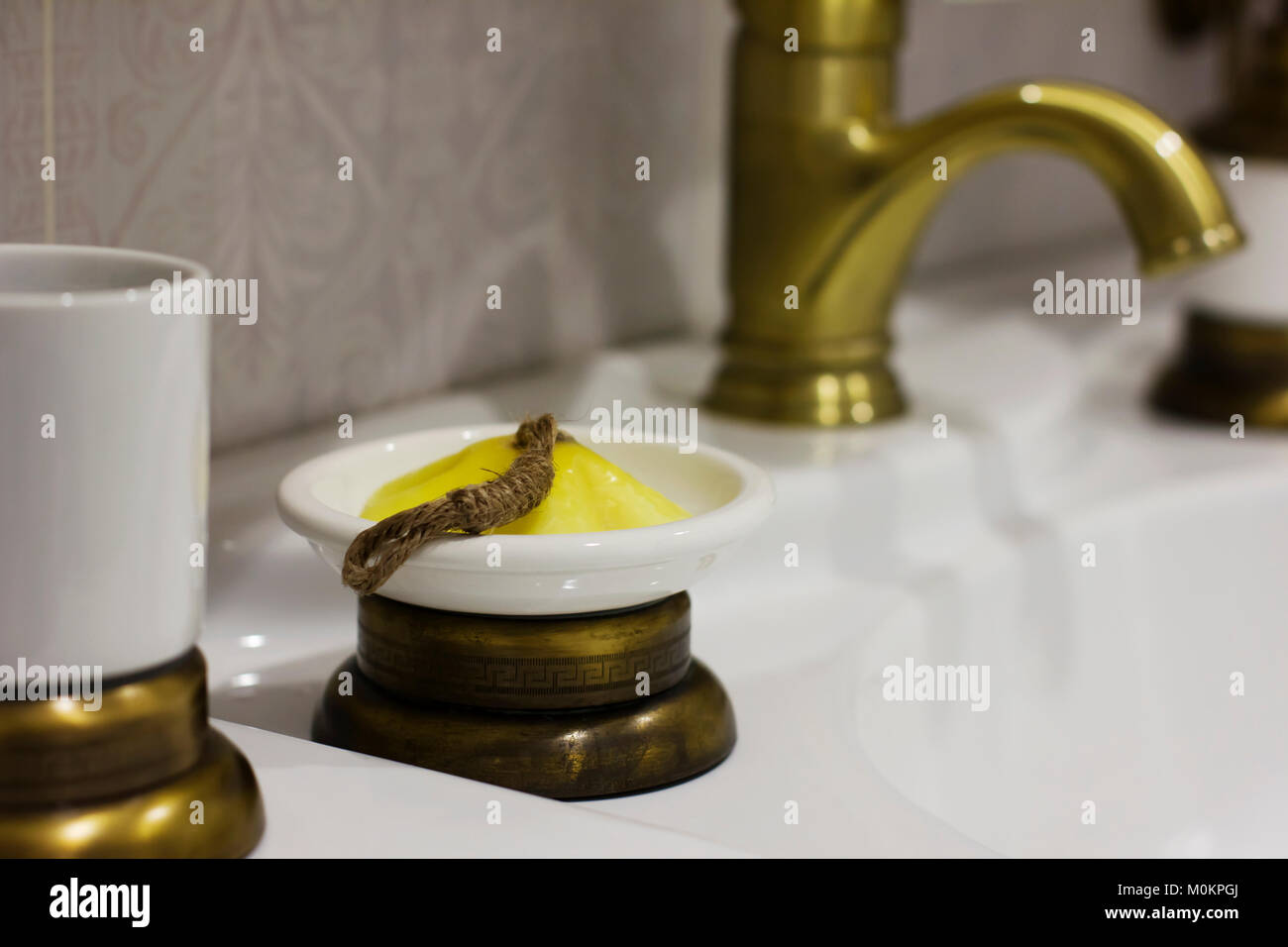 Figure soap in elegant bathroom Stock Photo - Alamy