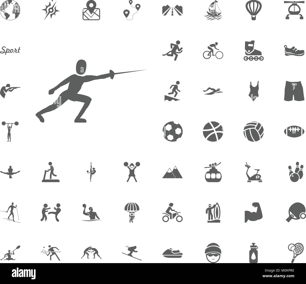 Fencing pictogram Black and White Stock Photos & Images - Alamy