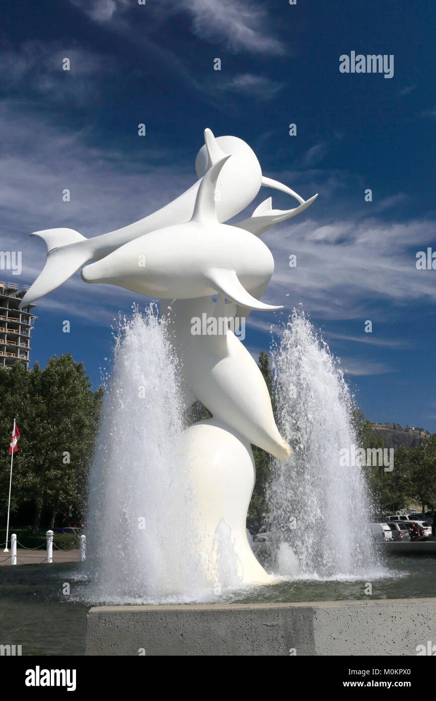 The Rhapsody sculpture, City park, Kelowna City, Okanagan Lake, British ...