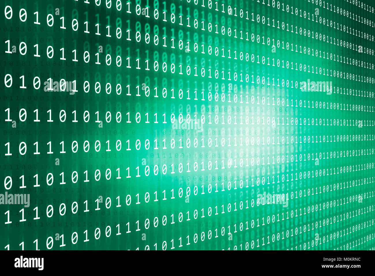 Digital binary codes background, big flat green screen covered by ...