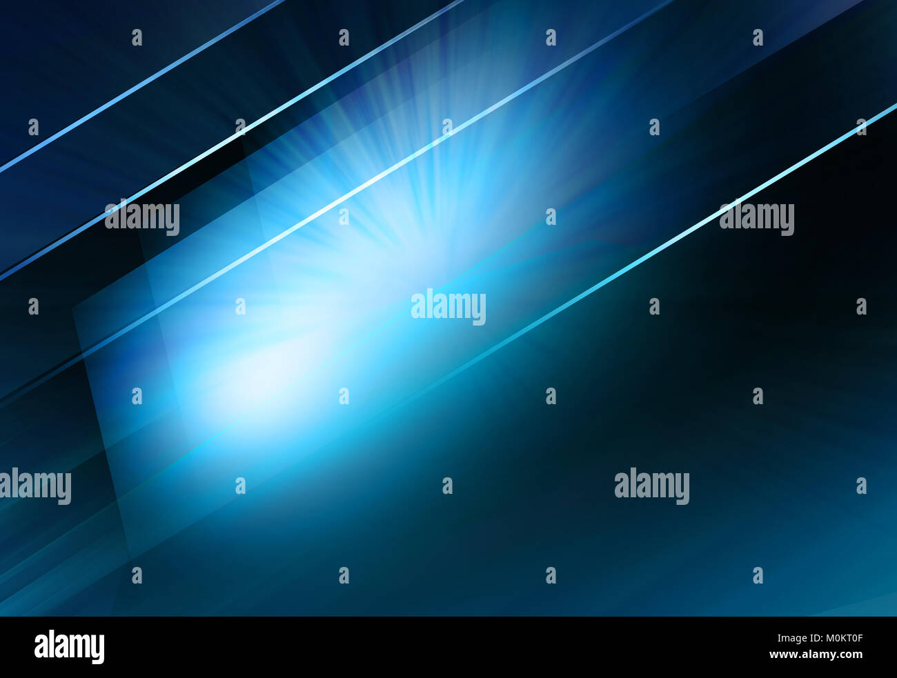 Graphical abstract blue screen with lines and light rays background ...