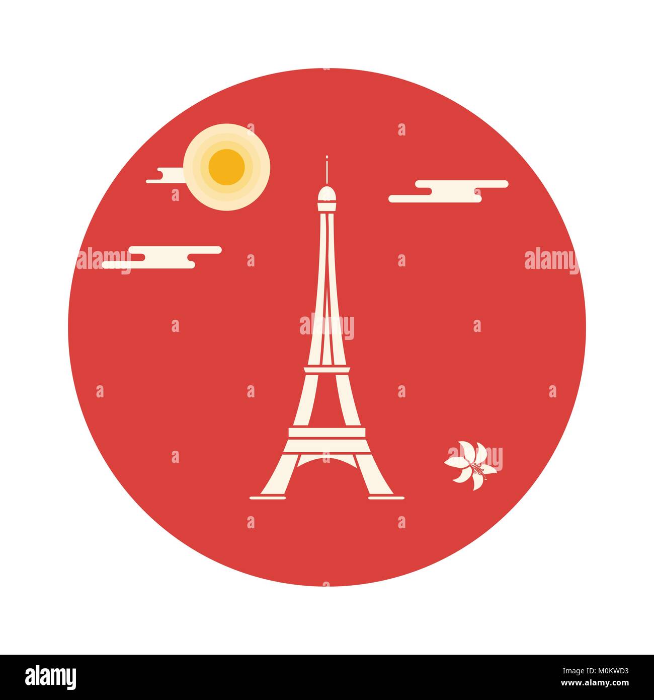 Famous tower of Paris. Symbol and landmark. Design for banner, poster ...