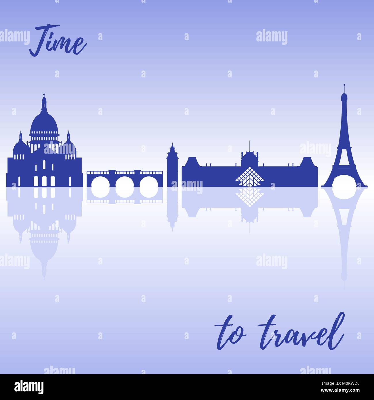Famous buildings and constructions of Paris. Symbols and landmarks ...