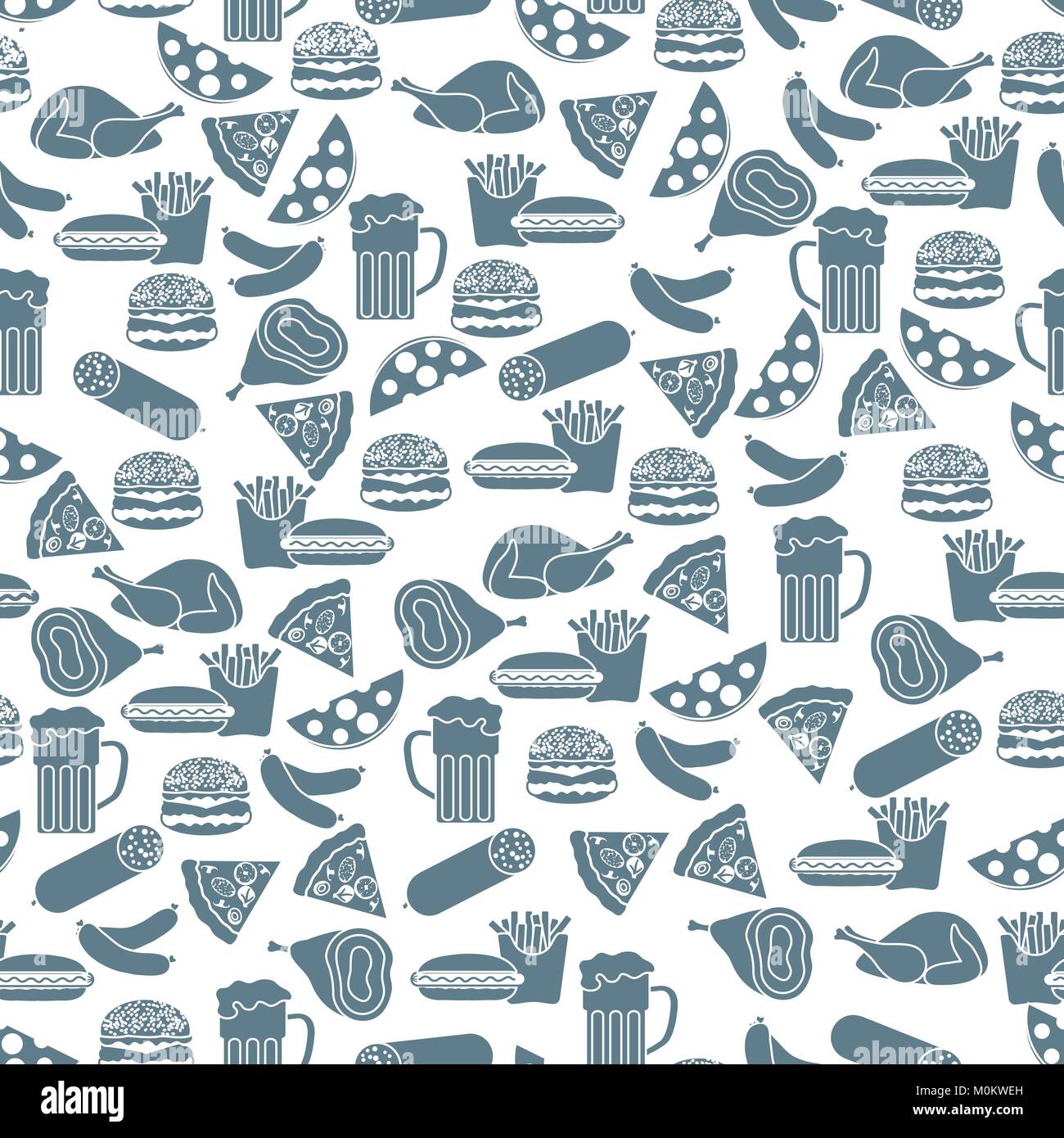 Seamless pattern with different foods. Design for banner and print ...