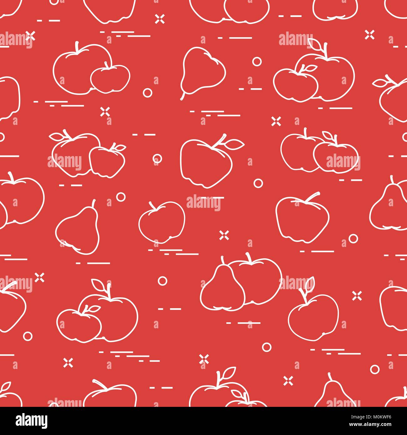 Apples and pears juicy fruit. Seamless pattern. Design for announcement ...