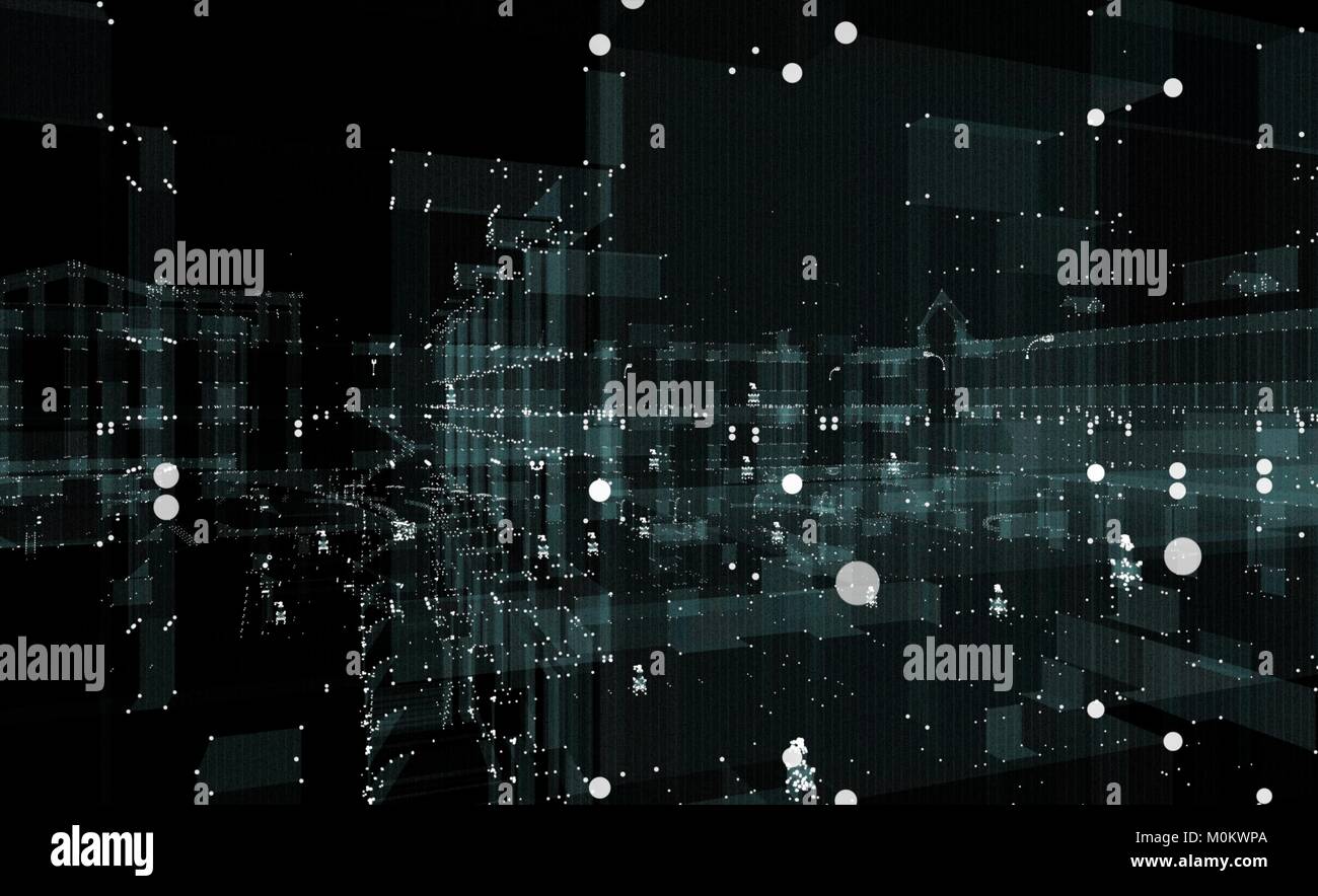 Hologram futuristic interface city Stock Photo - Alamy