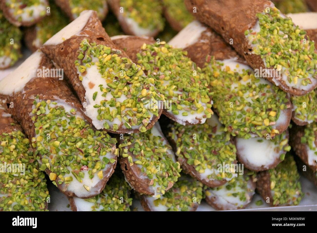 Sicilian cannoli, typical italian dessert with ricotta cheese Stock ...