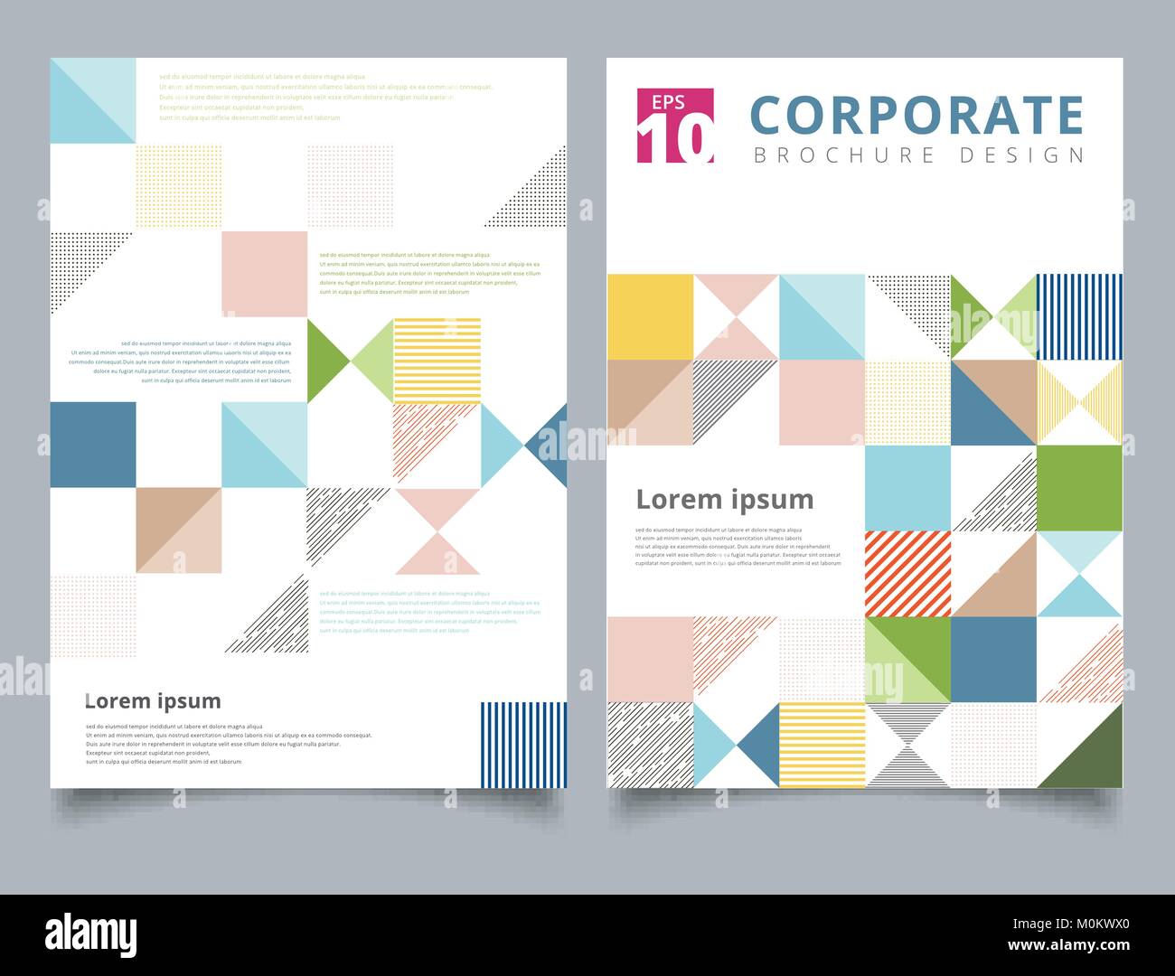 Brochure design template, Flyer cover geometric square. triangle, line ...