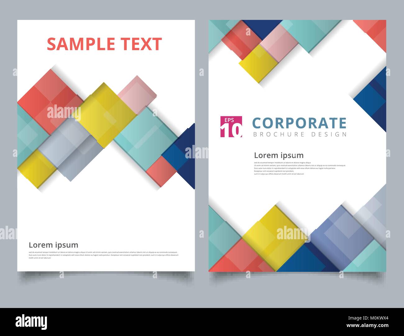 Brochure design template, Flyer cover geometric square. triangle, line ...