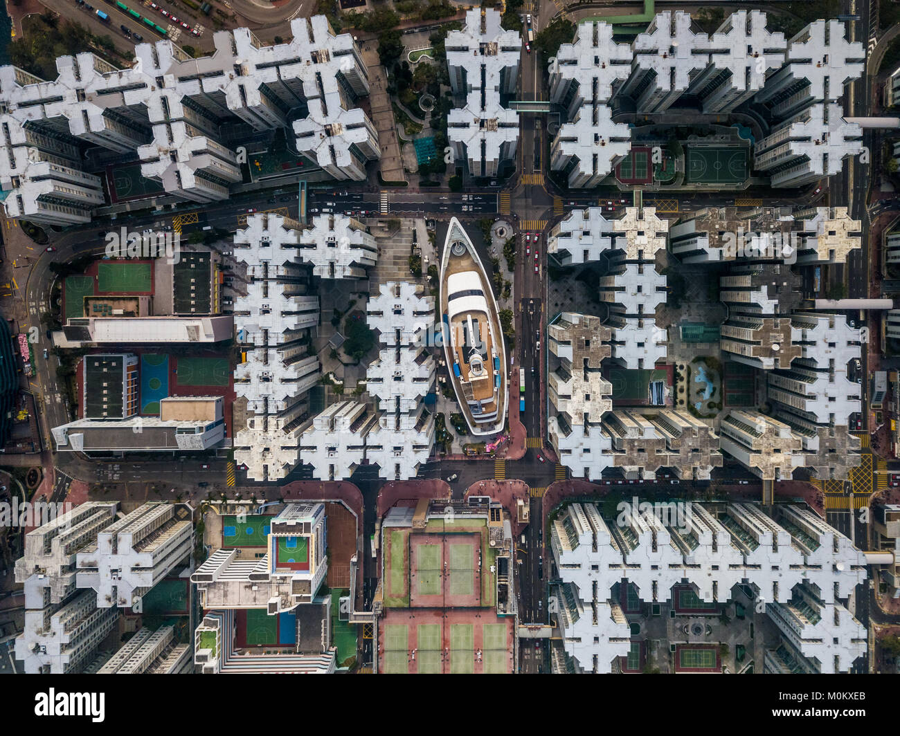Private housing of Hong Kong from drone view Stock Photo - Alamy
