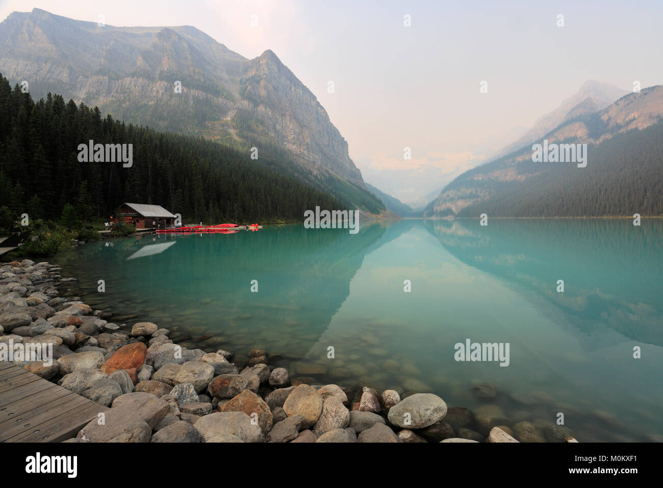 The glacial Lake Louise, Banff national Park, UNESCO World Heritage ...