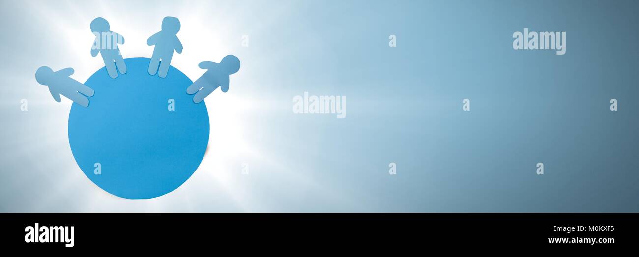 Paper cut out people around the world Stock Photo - Alamy