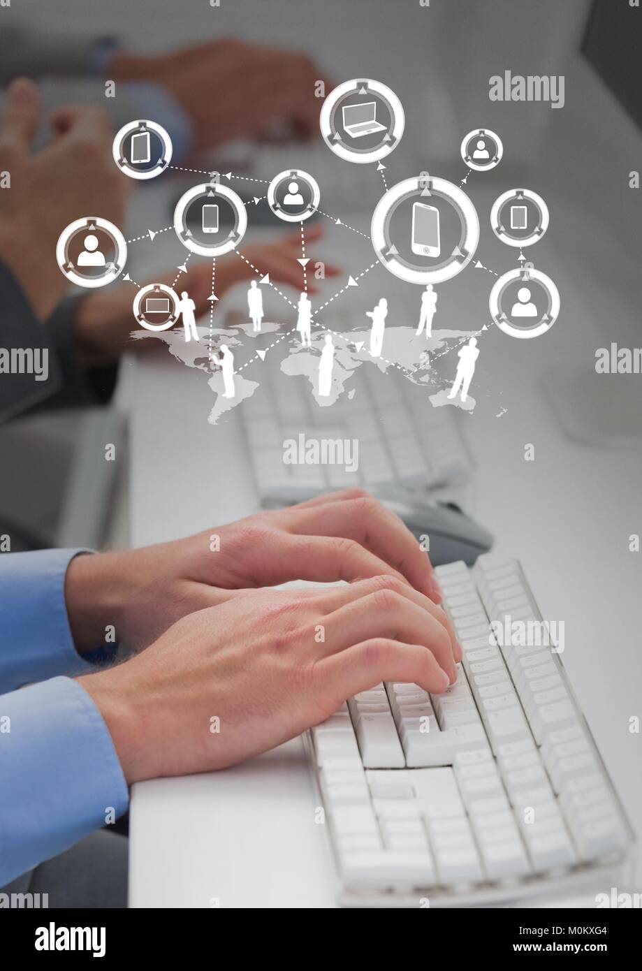 Hands on keyboard digital overlays hi-res stock photography and images ...