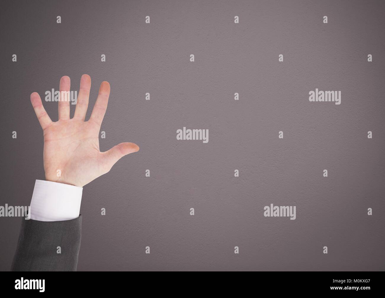 Hand open with brown background Stock Photo - Alamy