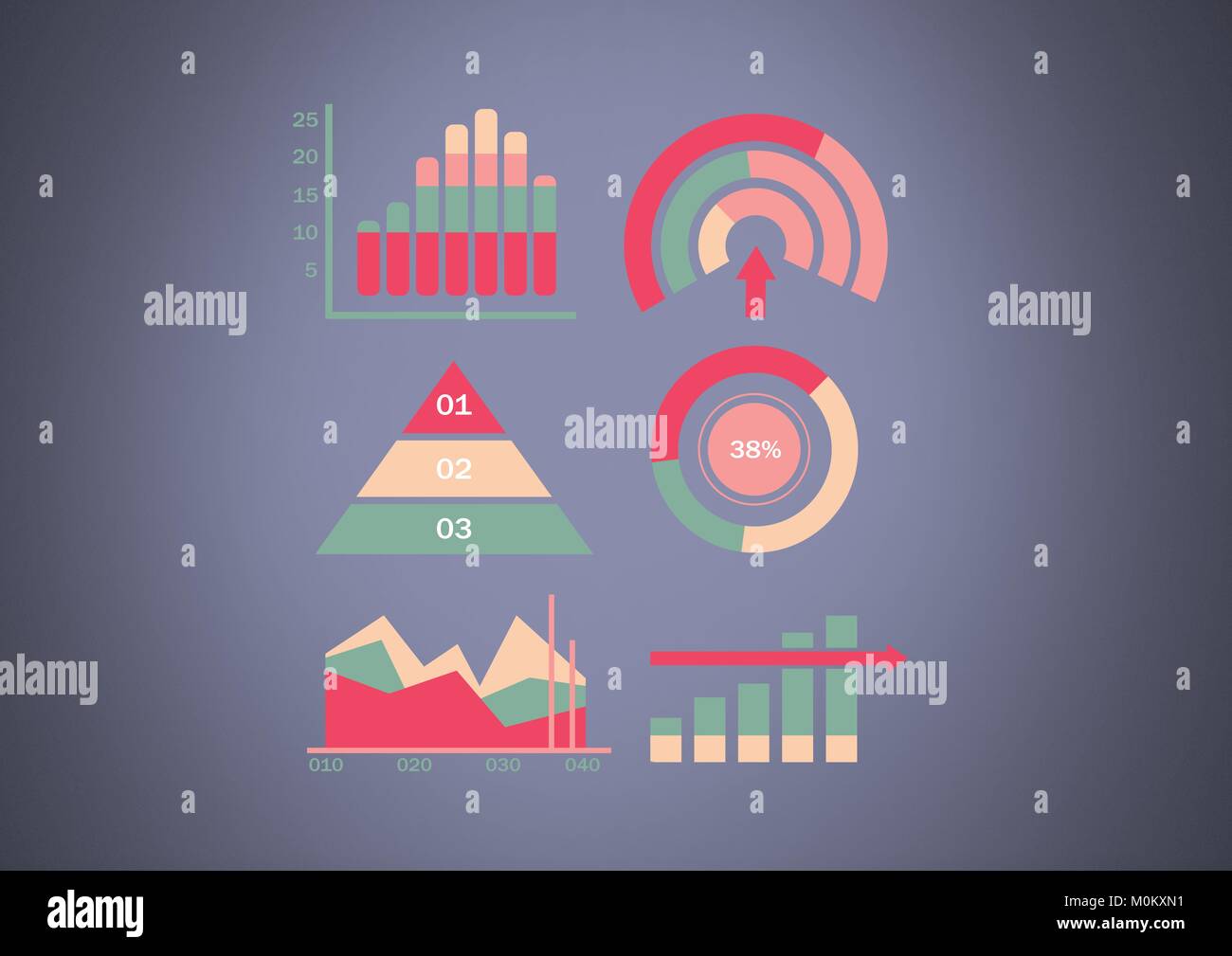 colorful chart statistics Stock Photo - Alamy