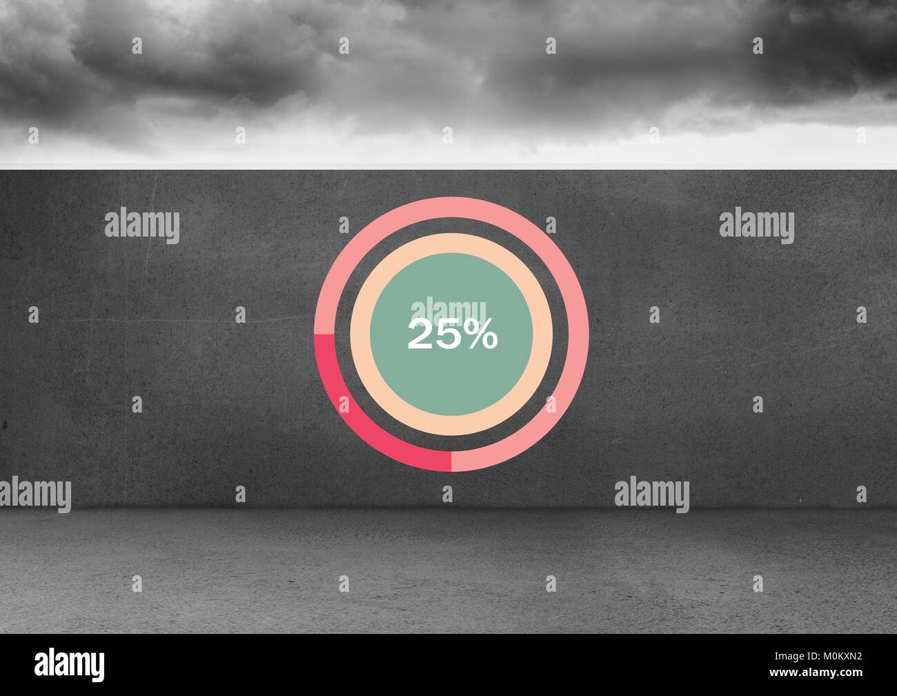 colorful chart statistics at 25 percent Stock Photo - Alamy