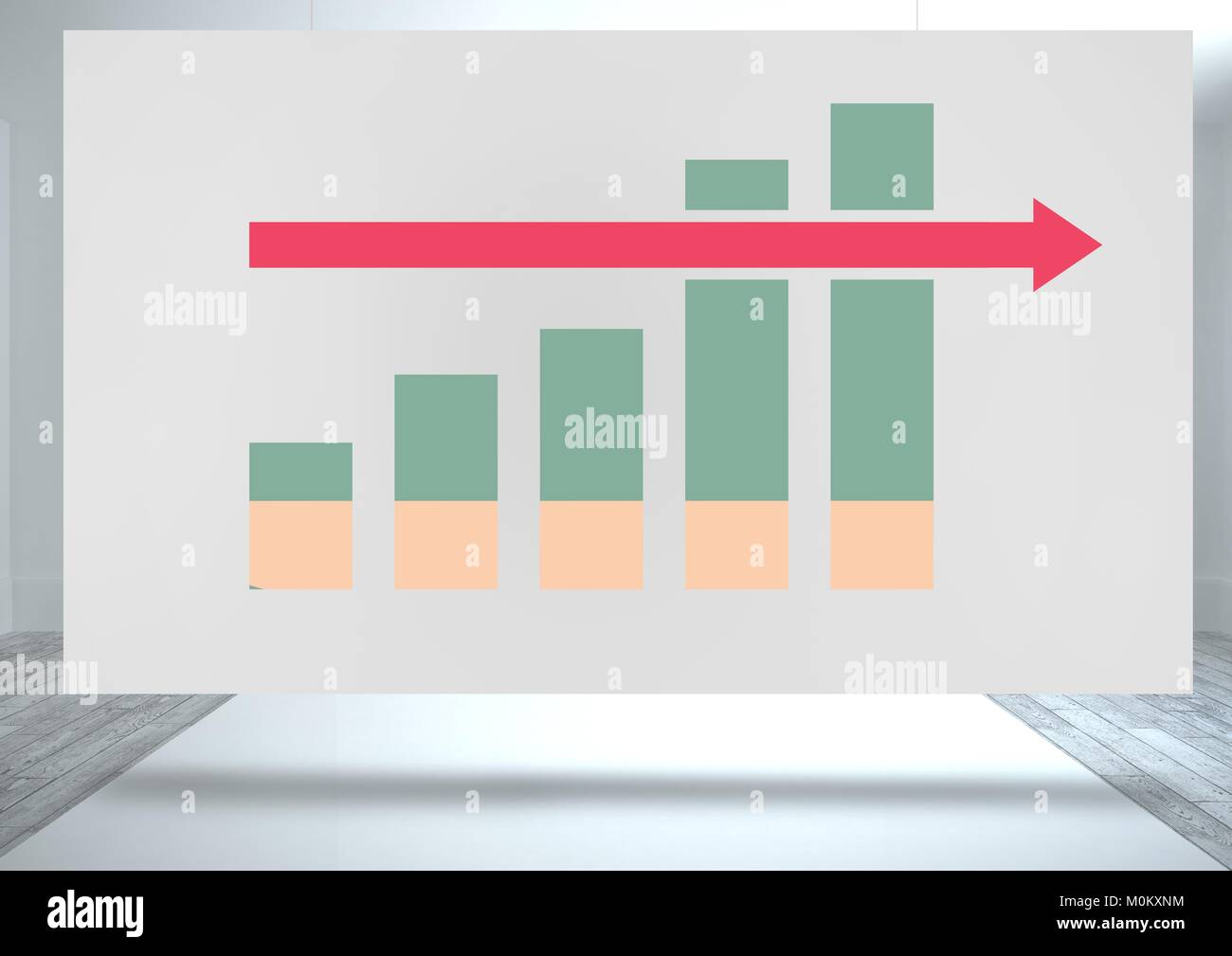 colorful chart statistics arrow on white board Stock Photo - Alamy