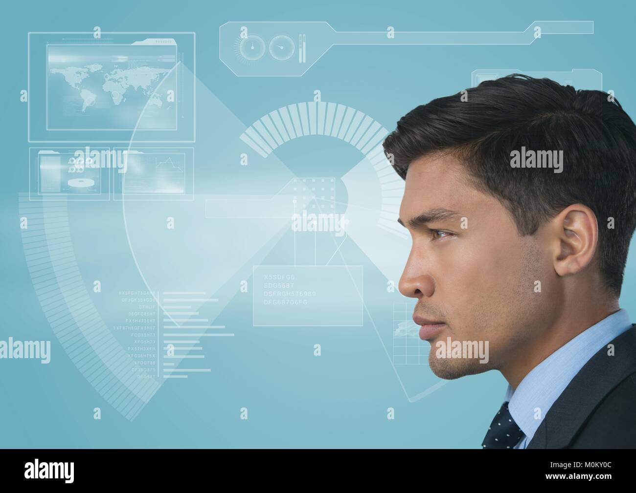 Digital composite business charts symbols hi-res stock photography and ...